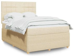 Box spring postel s matrací krémová 140x190 cm textil 3294356