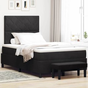 Postel s boxspringem s čelo Černá 190 x 120 cm samet 3344566