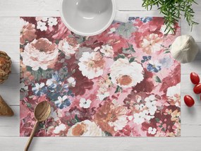 Biante Dekorační prostírání na stůl PM-054 Malované květy na růžovém 35x45 cm