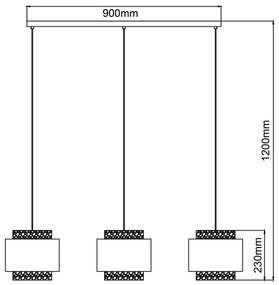 Brilliant - Lustr na lanku WATERLILLY 3xE27/60W/230V krémová