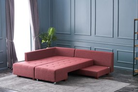 Atelier del Sofa Rohová sedací souprava Manama Corner Sofa Bed Left - Claret Red, Červená