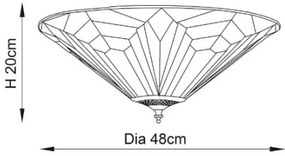 Endon 63935 - Stropní svítidlo Tiffany ASTORIA 2xE27/60W/230V pr. 48 cm