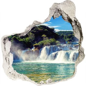 Wallmuralia Díra 3D foto tapeta nálepka Vodopády Krka 75x75 cm