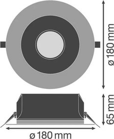 LED podhledové svítidlo LEDVANCE Downlight UGR<19 155mm 14W 4000K neutrální bílá IP54
