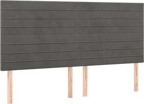 Box spring postel s matrací tmavě šedá 200x200 cm samet 3137924