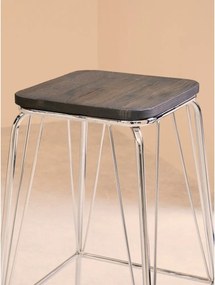 Stolička z jilmového dřeva ve stříbrné barvě/v přírodní barvě District – Premier Housewares