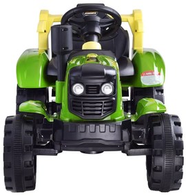 HračkyZaDobréKačky Elektrický traktor s přívěsem zelený