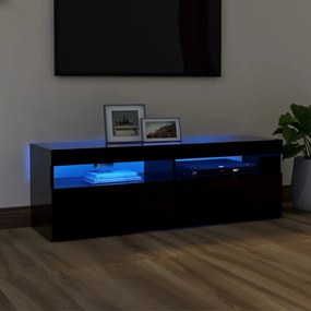 TV skříňka s LED osvětlením černá 120 x 35 x 40 cm