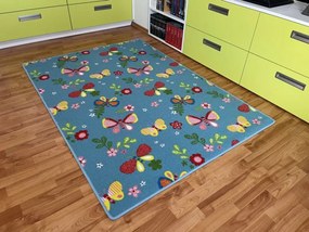 Vopi | Dětský koberec Motýlek 5271 modrý - 133 x 165 cm