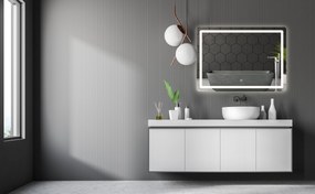 Rea Obdelníkové zrcadlo 80x60 cm s regulovatelným LED osvětlením