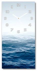 Wallmuralia Nástěnné skleněné hodiny Mořské vlny 30x60 cm