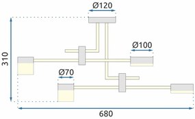 Stropní svítidlo Led APP1001-4C černozlaté