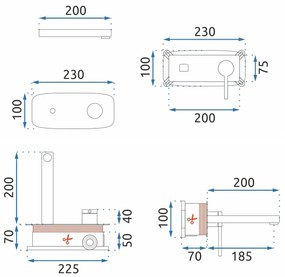 Podomítková umyvadlová baterie REA OVAL + BOX chromovaná