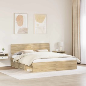 Rám postele s čelo Sonoma 200 x 200 cm Masivní borové dřevo 3412035