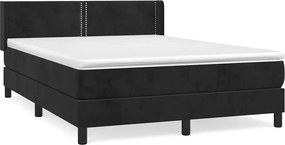 Box spring postel s matrací černá 140x200 cm samet 3130903