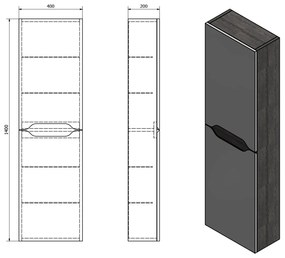 Sapho, WAVE skříňka vysoká 40x140x20cm, levá/pravá, bílá (WA249LP), WA250-3030