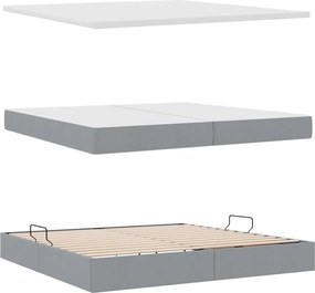 Postel s úložným prostorem a matrací Světle šedá 200 x 200 cm 3370467