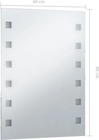 Koupelnové nástěnné zrcadlo s LED osvětlením 60 x 80 cm 144700