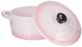 C'EST SI BON Zapékací miska s pokličkou kulatá 600 ml - bílá/růžová