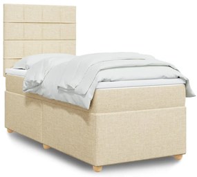 Box spring postel s matrací krémová 80 x 200 cm textil 3291112