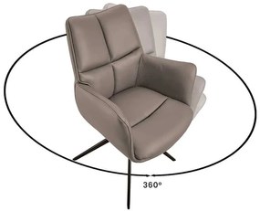 Designová otočná židle Vallerina hnědá kůže