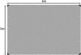 Krycí plachta s kovovými oky Gardlov 24652 120g/m2, 3x4m, stříbrná