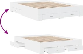 Rám postele se zásuvkami bílý 160 x 200 cm kompozitní dřevo 3280370