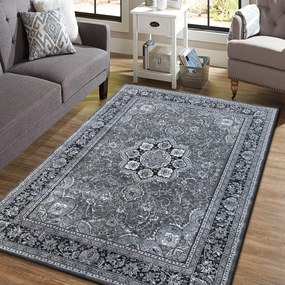 Vintage vzorovaný koberec do obýváku šedé barvy Šířka: 200 cm | Délka: 300 cm