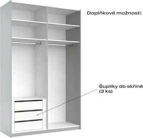 Skříň s posuvnými dveřmi 1,5x2,4 m lesklá / zrcadlo Megy