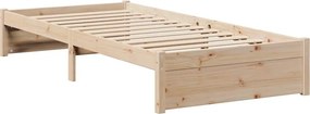 Postel s knihovnou bez matrace 75 x 190 cm masivní borovice 3322403