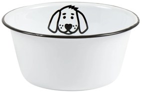 IB Laursen Bílá smaltovaná miska DOG SMALL ENAMEL