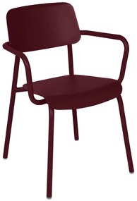 OnaDnes -20% Třešňově červená hliníková zahradní židle Fermob Studie s područkami