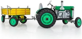 KOVAP Traktor Zetor s valníkem zelený / Kov / Na klíček / Měřítko 1:25