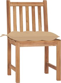 Zahradní židle 4 ks s poduškami masivní teak 3073106