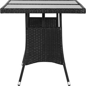vidaXL Zahradní stůl černý 140 x 80 x 74 cm polyratan [43931]