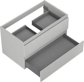 Mexen Rivel, koupelnová skříňka 80 cm, 2 zásuvky, drážkovaná, šedá matná, 91A20-08047-2-BFF62