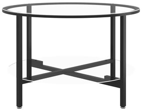 Čajový stolek černý a průhledný 70 cm tvrzené sklo - Default Title