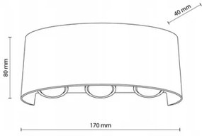 LED Venkovní nástěnné svítidlo ARROW 6xLED/1W/230V IP54 černá