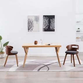 Jídelní židle 2 ks šedé ohýbané dřevo a textil 283107