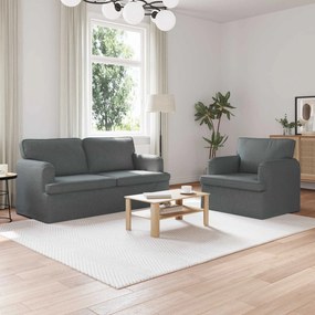 Set pohovek 2 ks Tmavě šedá textil 3407561
