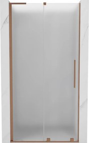 Mexen Velar L, posuvné sprchové dveře do otvoru 120 cm, 8mm sklo námraza, měděná matná, 871-120-003-31-65
