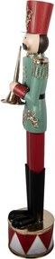 Kovová dekorace Louskáček Nutcracker s trubkou - 33*27*121 cm