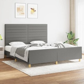 Rám postele bez matrace tmavě šedý 180 x 200 cm textil 3125155