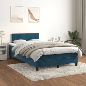 Box spring postel s matrací tmavě modrá 120 x 200 cm samet 3141297