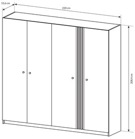 Ložnice DECO | 4 díly | kraft zlatý/antracit