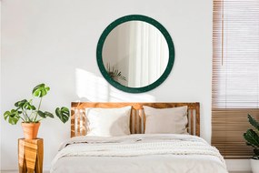 Kulaté zrcadlo s dekorem Zelená luxusní šablona fi 90 cm