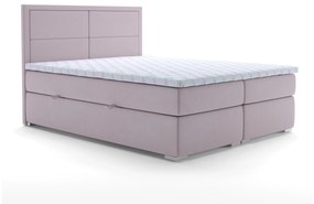 Kontinentální postel 160 cm Menorra (růžová) (s úložným prostorem). 1020312