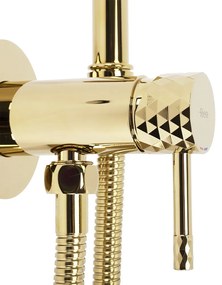 Rea Lungo Loop Diamond, podomítková bidetová baterie, zlatá lesklá, REA-B8997