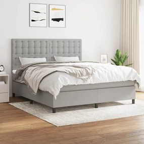 Box spring postel s matrací světle šedá 160 x 200 cm textil 3142105
