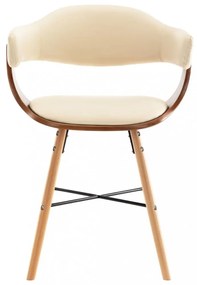 Jídelní židle 2 ks ohýbané dřevo / umělá kůže Dekorhome Hnědá / krémová